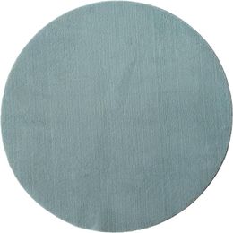 MERINOS Teppich &raquo;Loft 37&laquo; rund 16 mm H&ouml;he Kunstfellteppich besonders weich und kuschelig, Fell Haptik blau Obermaterial: 100% Polyester &Oslash; 200 cm...