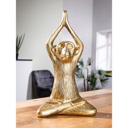 Gilde Tierfigur »Skulptur Monkey« goldfarben