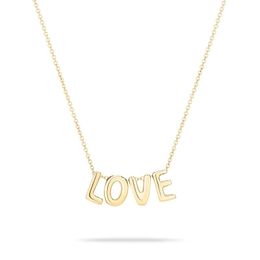 ECHTZEIT Kette mit Anhänger »Schmuck Geschenk Edelstahl Halskette Love Letters« gelbgoldfarben Tolle Halskette von Echtzeit