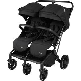 BABYGO Zwillingsbuggy »Zwillingskinderwagen GOTwice« mit drei schwenkbaren Vorderrädern schwarz