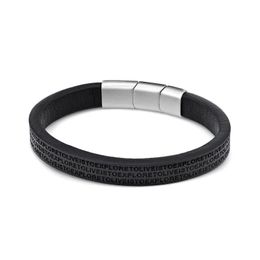 Fynch-Hatton Lederarmband &raquo;Schmuck Geschenk Armband The Leather Classic&laquo; edelstahlfarben-schwarz 22,5 cm Modisches Fynch-Hatton Armband