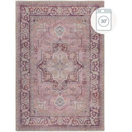 FLAIR RUGS Teppich &raquo;Windsor&laquo; rechteckig 4 mm H&ouml;he Waschbarer Teppich rosa Kunstfaser