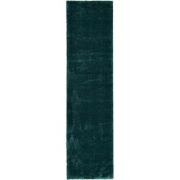 my home Hochflor-Läufer »Malin« rechteckig 43 mm Höhe Uni-Farben, leicht glänzend, besonders flauschig durch Mikrofaser emerald Obermaterial: 100%...