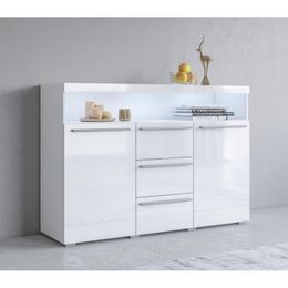 Inosign Sideboard »India, Breite 132cm stilvolle Anrichte mit 2Türen, 3 Schubladen« Kommode viel Stauraum, Einlegeböden verstellbar, ohne...