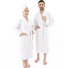 HAMMETEX Bademantel »Bademantel 100% Baumwolle Unisex, 400 GSM, Weich & Saugfähig« Packung, ideal für Sauna & Spa, Hotelbademantel, Morgenmantel...