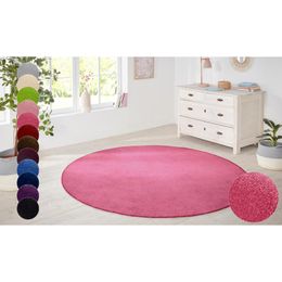 Hanse Home Teppich »Shashi« rund 8, 5 mm Höhe Kurzflor, Unifarben, Teppich, Weich, Esszimmer, Kinderzimmer, Flur rosa Obermaterial: 100%...