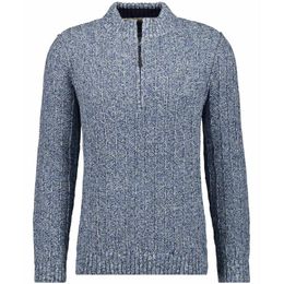 Ragman Rundhalspullover Blau meliert-179 48 48 Stehkragen-Pullover