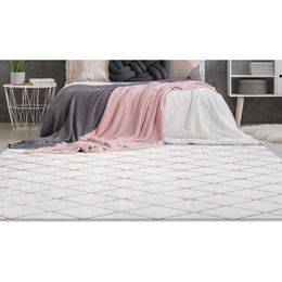 me gusta Teppich &raquo;Vivica 200&laquo; rechteckig 20 mm H&ouml;he besonders weich durch Microfaser, Wohnzimmer rosa Kunstfaser