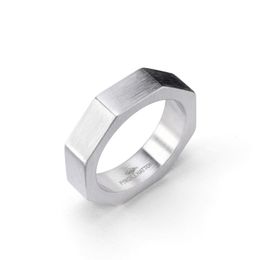 Fynch-Hatton Fingerring »Schmuck Geschenk Edelstahl Ring The Classic« silberfarben 60 Modischer achteckiger Ring