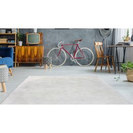Calo-deluxe Hochflor-Teppich »Vogesen 212« rechteckig 45 mm Höhe Kunstfell, Wohnzimmer weiß Obermaterial: 100% Polyester B : 80 cm 1 Stk.