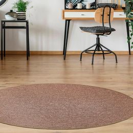 ANDIAMO Teppich &raquo;Luton, Made in Germany&laquo; rund 5 mm H&ouml;he melierte Optik, ideal im Wohnzimmer & Schlafzimmer braun Kunstfaser