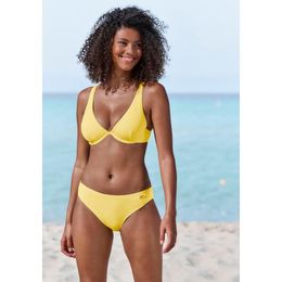 Venice Beach Bikini-Hose »Lucky« aus gerippter Strukturware gelb 36 - N-Gr N-Gr 36 Trendige Unifarbe
