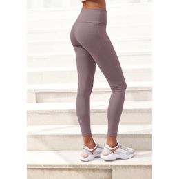 Lascana Leggings mit breitem Bündchen, Loungewear mauve 32/34 - N-Gr N-Gr 32/34 Bequeme sportive Leggings