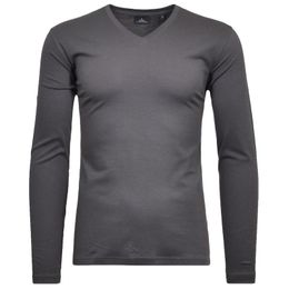 Ragman Langarmshirt Schiefergrau L L V-Ausschnitt