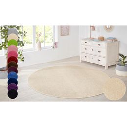 Hanse Home Teppich »Shashi« rund 8, 5 mm Höhe Kurzflor, Unifarben, Teppich, Weich, Esszimmer, Kinderzimmer, Flur natur Obermaterial: 100%...
