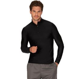 TRIGEMA Sweatshirt &raquo;Lang&auml;rmeliges Sportshirt mit Rei&szlig;verschluss&laquo; schwarz M M Elastische Microfaser