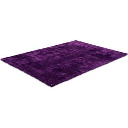 Tom Tailor HOME Hochflor-Teppich »Soft« rechteckig 35 mm Höhe handgetuftet, Uni-Farben, super weich und flauschig lila Obermaterial: 100%...