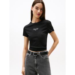 Tommy Jeans Damen Kurzarmshirt &raquo;TJW SLIM ESS LOGO 1 TEE EXT&laquo; schwarz XL (42)