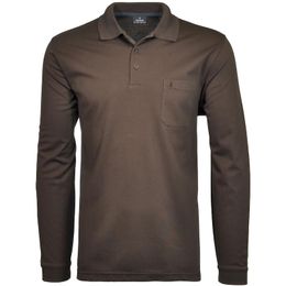 Ragman Poloshirt Braun L L Mit Brusttasche