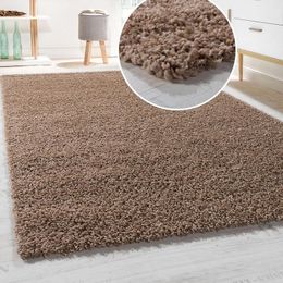 Paco Home Hochflor-Teppich &raquo;Sky 250&laquo; rechteckig 34 mm H&ouml;he gewebt, Uni-Farben, intensive Farbbrillanz, auch als L&auml;ufer erh&auml;ltlich beige...