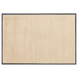 my home Fu&szlig;matte &raquo;Lavea&laquo; rechteckig 9 mm H&ouml;he Schmutzfangmatte, Uni-Farben, In- und Outdoor-Teppich, waschbar beige Kunstfaser