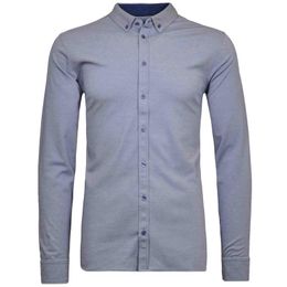 Ragman Poloshirt Taubenblau S S Button-down-Kragen