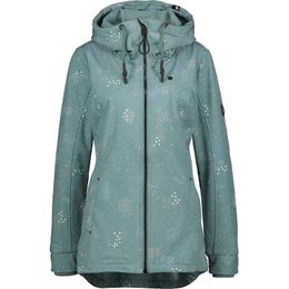 ALIFE & KICKIN Softshelljacke &raquo;Damen LilouAK S&laquo; pacific L L Stylische lange Damen&uuml;bergangsjacke LilouAK S von alife and kickin mit s&uuml;&szlig;em Alloverprint