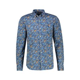 Lerros Langarmhemd »Herrenhemd FLOWERS in Übergrössen« STORM BLUE 5XL - extraweit extraweit 5XL Florales Druckmuster