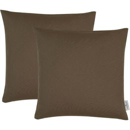 Tom Tailor HOME Dekokissen »Dove« unifarben, Kissenhüllen ohne Füllung, 2er Pack schlamm + unifarben Obermaterial: 100% Baumwolle B/L: 38 cm x 38 cm