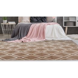 my home Teppich »Ledion« rechteckig 7 mm Höhe besonders weich durch Mikrofaser, Kurzflor, 3D-Effekt taupe Obermaterial: 100% Polyester B : 80 cm...