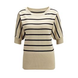 Madeleine Mode MADELEINE Pullover Damen Gr&ouml;&szlig;e XS beige / schwarz