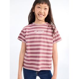 Mango Kids T-Shirt 'LEADER' M&auml;dchen Gr&ouml;&szlig;e 140 rosa / altrosa / wei&szlig;