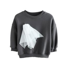 next Sweatshirt M&auml;dchen Gr&ouml;&szlig;e 86 dunkelgrau / wei&szlig;