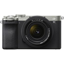 Sony Systemkamera "Alpha 7C II", schwarz (silber, schwarz), B:12,4cm H:7,11cm T:6,34cm, Fotokameras