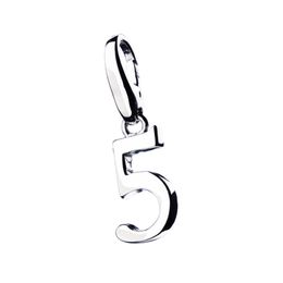 Charm-Einhänger "Zahl 5, Silber 925", silber, Giorgio Martello MILANO, Charms, Damen, Silber 925 (Sterlingsilber)