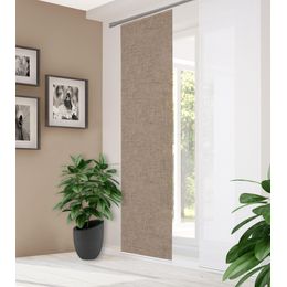 Schiebegardine HOME IN GREEN "ESTRA" Gr. 1, grau (taupe), B:60cm H:245cm, Polyester, Gardinen, DIGITALBEDRUCKT, BAMBUSOPTIK RECYCELT