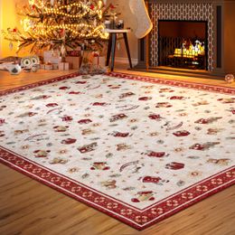 Villeroy & Boch Teppich VILLEROY & BOCH "Nostalgic Shine Toy's Delight, eckig, rund und Läufer", rot (rot,multifarben), B:160cm H:6mm L:230cm, Baumwolle, Viskose, Teppiche, Weihnachten, Wohnzimmer, Flur, Geschenk, Toys Delight, Dekoration