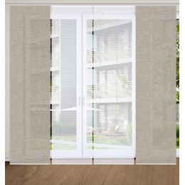 Schiebegardine HOME IN GREEN "ESTRA" Gr. 1, grau (taupe), B:60cm H:245cm, Polyester, Gardinen, SET DIGITALDRUCK,BAMBUSOPTIK RECYCELT