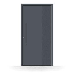 Aluminium Haust&uuml;r, Anthrazitgrau RAL 7016, 70x170 cm, ohne Glas mit Relief in Wellenform, Sch&uuml;co-Profil, Modell Rostock, individuell konfigurieren
