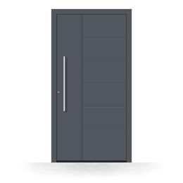 Haust&uuml;r Anthrazit ohne Glas, Aluminium, Anthrazit RAL 7016, 70x170 cm, Sch&uuml;co-Profil, Modell Hanau, individuell konfigurieren