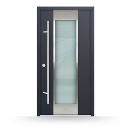 Stahlt&uuml;r mit viel Glas, Anthrazit, 1000 x 2000 mm, DIN links nach innen &ouml;ffnend, Stahl-Aluminium, Modell Waiblingen, nach Ma&szlig;