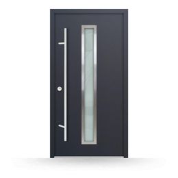 Stahlt&uuml;r mit Glas, Anthrazit, 1000 x 2000 mm, DIN links nach innen &ouml;ffnend, Stahl-Aluminium, Modell Rosenheim, online konfigurierbar