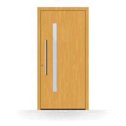 Haust&uuml;r Holz, Fichtenholz, Fichte Hell 110, schmaler Glaseinsatz f&uuml;r Lichteinfall, 85 x 195 cm, Modell Zwickau, individuell konfigurieren