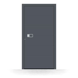 Haust&uuml;r mit Griffmulde, Alu Haust&uuml;r, Anthrazit RAL 7016, 70x170 cm, optional mit Fingerprint, Sch&uuml;co-Profil, Modell Stuttgart