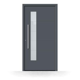 Haust&uuml;r Anthrazit mit Glas, Aluminium, RAL 7016, 70x195 cm, Widerstandsklasse RC2, Sch&uuml;co-Profil, Modell Essen, individuell konfigurieren