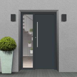 Haust&uuml;r Anthrazit mit Seitenteil, Aluminium, Anthrazitgrau RAL 7016, 1050 x 1700 mm, Sch&uuml;co-Profil, Modell Berlin, individuell konfigurieren