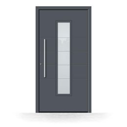 Haust&uuml;r Anthrazit Aluminium, RAL 7016, 75x185 cm, beidseitig fl&uuml;gel&uuml;berdeckend, Sch&uuml;co-Profil, Modell Dresden, individuell konfigurieren