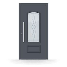Landhaus Haust&uuml;r Aluminium, Anthrazit RAL 7016, 95x195 cm, Seitenteile und Oberlicht m&ouml;glich, Sch&uuml;co-Profil, Modell N&uuml;rnberg