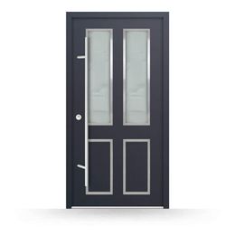 Stahlt&uuml;r mit Kassettenoptik, Anthrazit, 1000 x 2000 mm, DIN links nach innen &ouml;ffnend, Stahl-Aluminium, Modell Hilden, online konfigurierbar