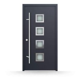 Stahlt&uuml;r Anthrazit, 1000 x 2000 mm, DIN links nach innen &ouml;ffnend, Stahl-Aluminium, Modell Nordhorn, individuell konfigurierbar